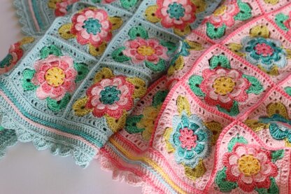 Painted Roses Blanket Crochet pattern by Sandra Paul | Knitting ...