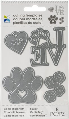 Momenta Cut & Emboss Die - Paw Print Love | LoveCrafts