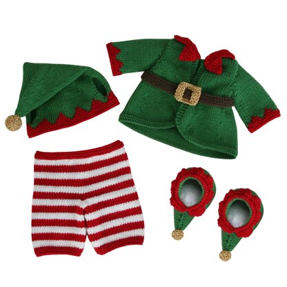 Elf Outfit (Knit a Teddy) Knitting pattern by Knitables | LoveCrafts
